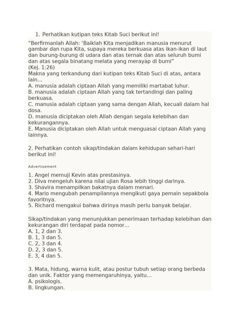 Perhatikan Kutipan Teks Kitab Suci Berikut Ini | PDF | Agama & Spiritualitas