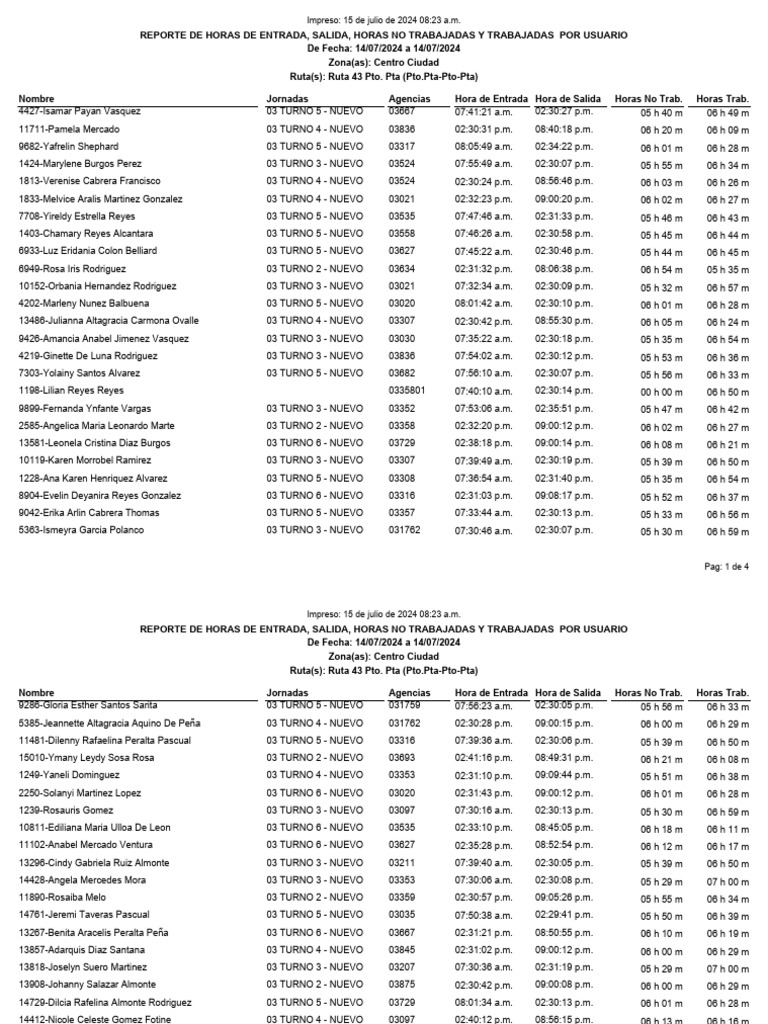 Entrada y Salida R43 | PDF
