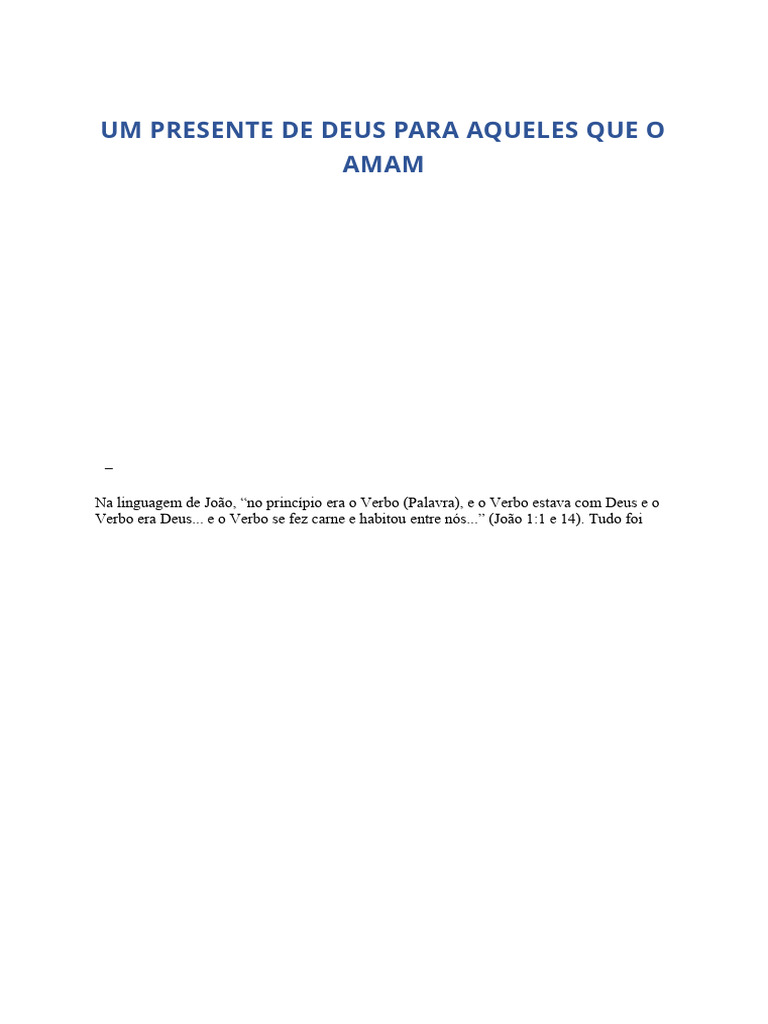 Presente de Deus: Palavra e Espírito Santo | PDF | Logos (cristianismo ...