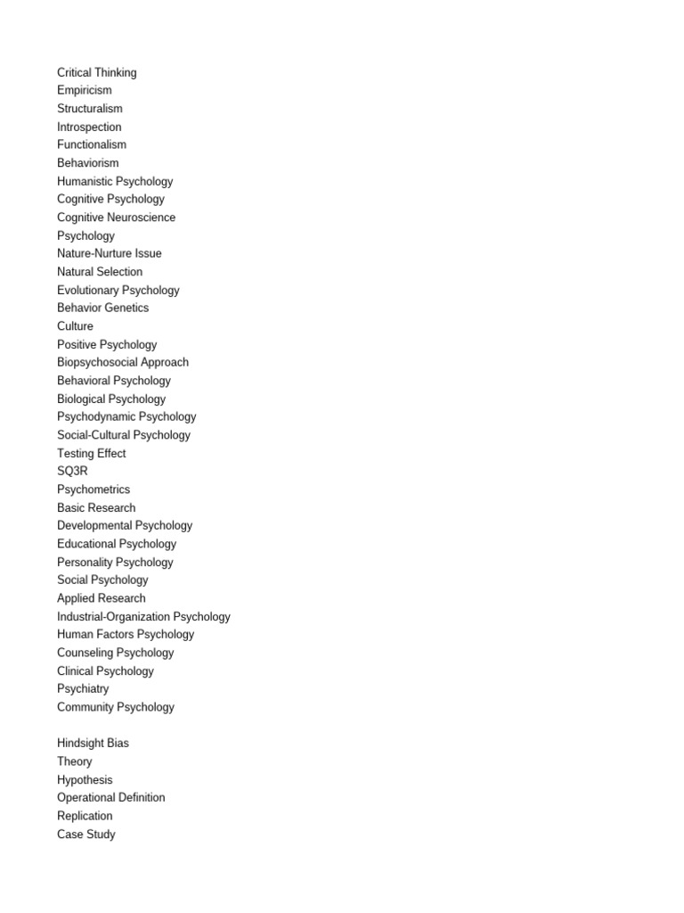 AP Psychology Key Concepts Overview | PDF | Nervous System | Memory