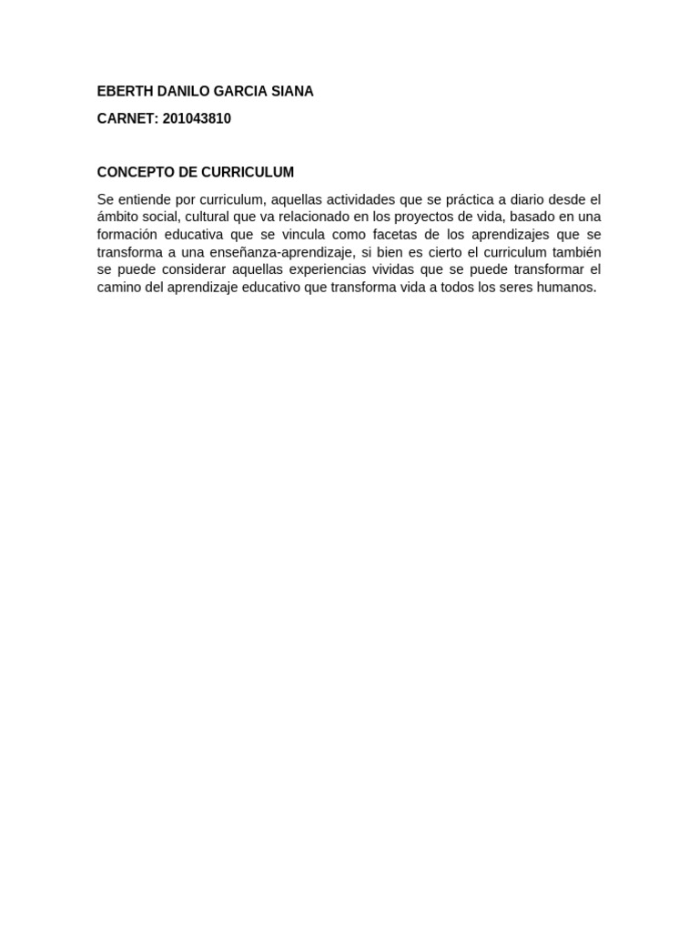 Definición de Currículum Educativo | PDF | Crecimiento personal y ...
