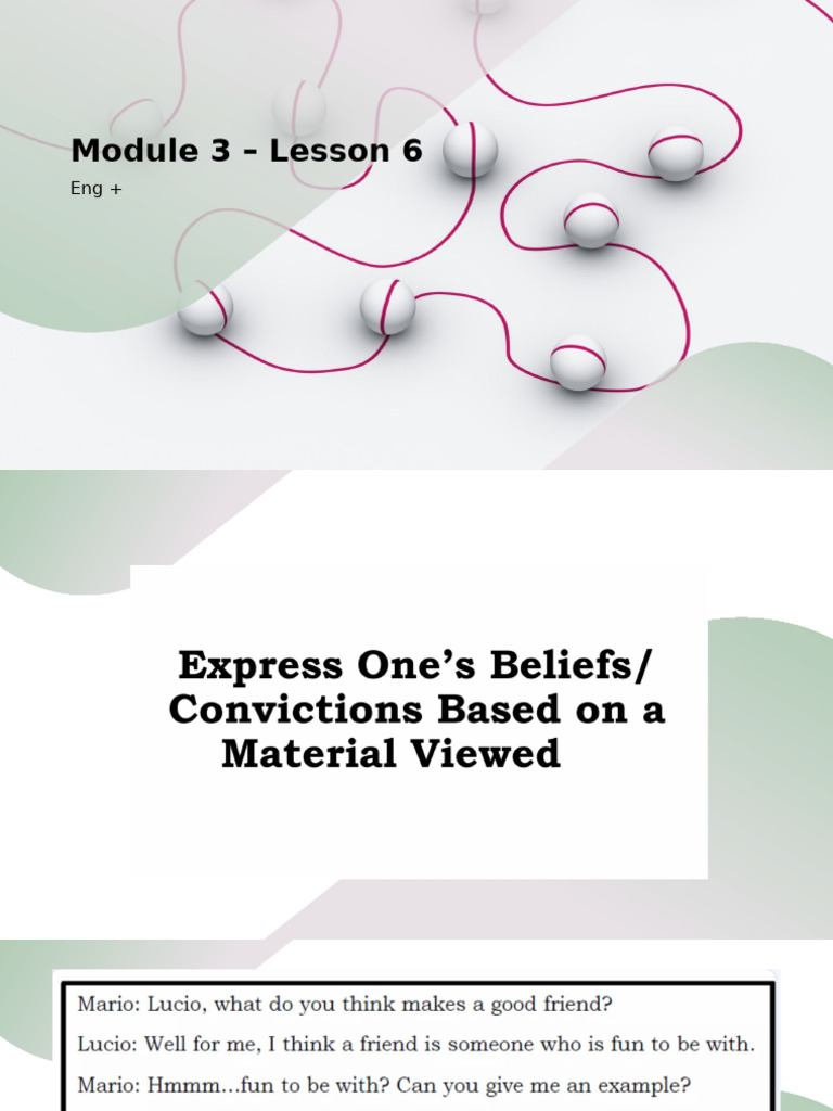 Module 3 - Eng M Beliefs and Conviction | PDF