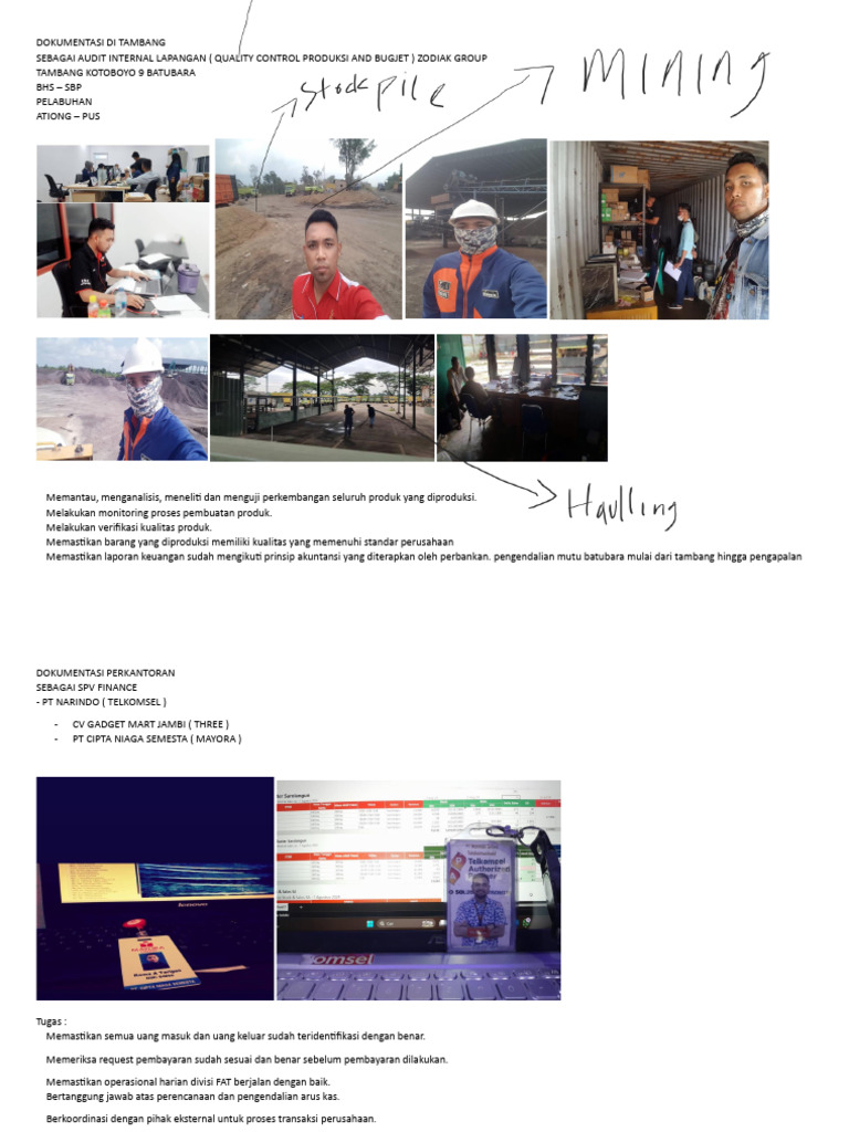 Dokumemtasi Quality Control Mining and Haulling | PDF