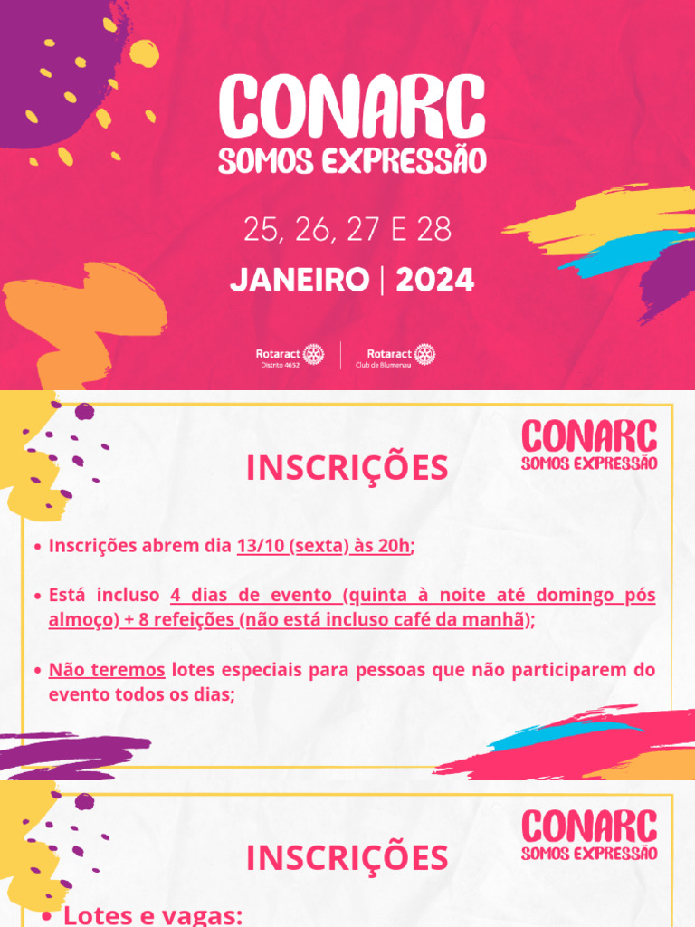 Conarc 2024 - Dúvidas Embaixadores | PDF