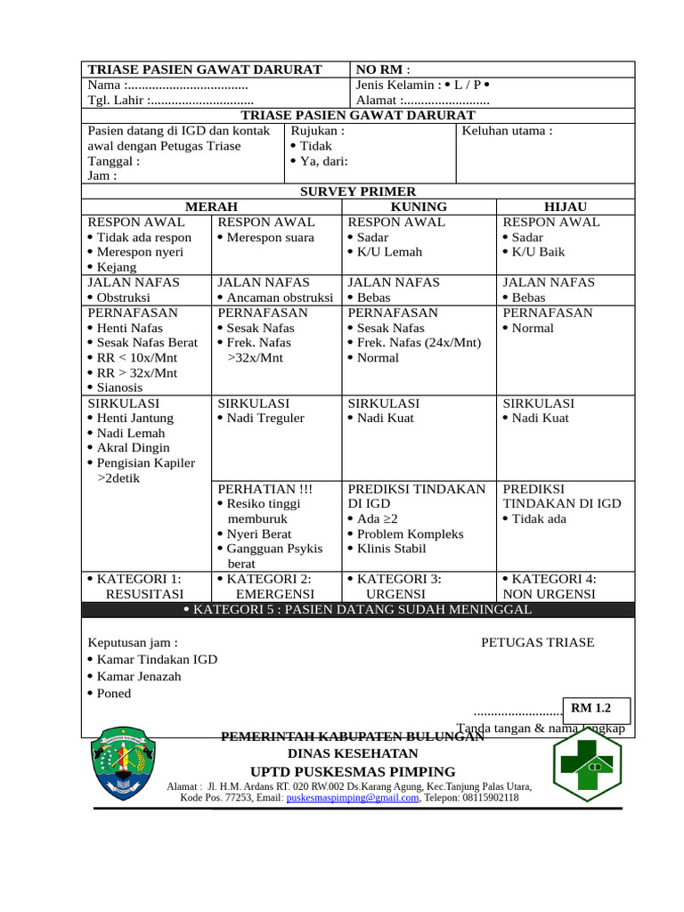 1.2 Form-Triase | PDF