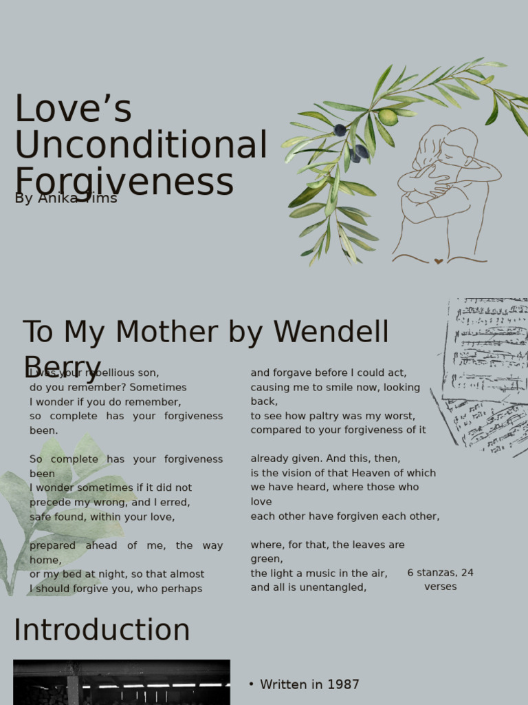 Poem Analysis Anika Tims | PDF | Poetry | Forgiveness