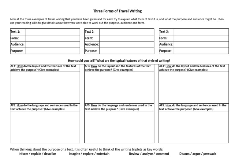 Three Forms of Travel Writing | PDF | Language Arts & Discipline