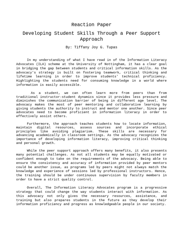 Reaction Paper | PDF