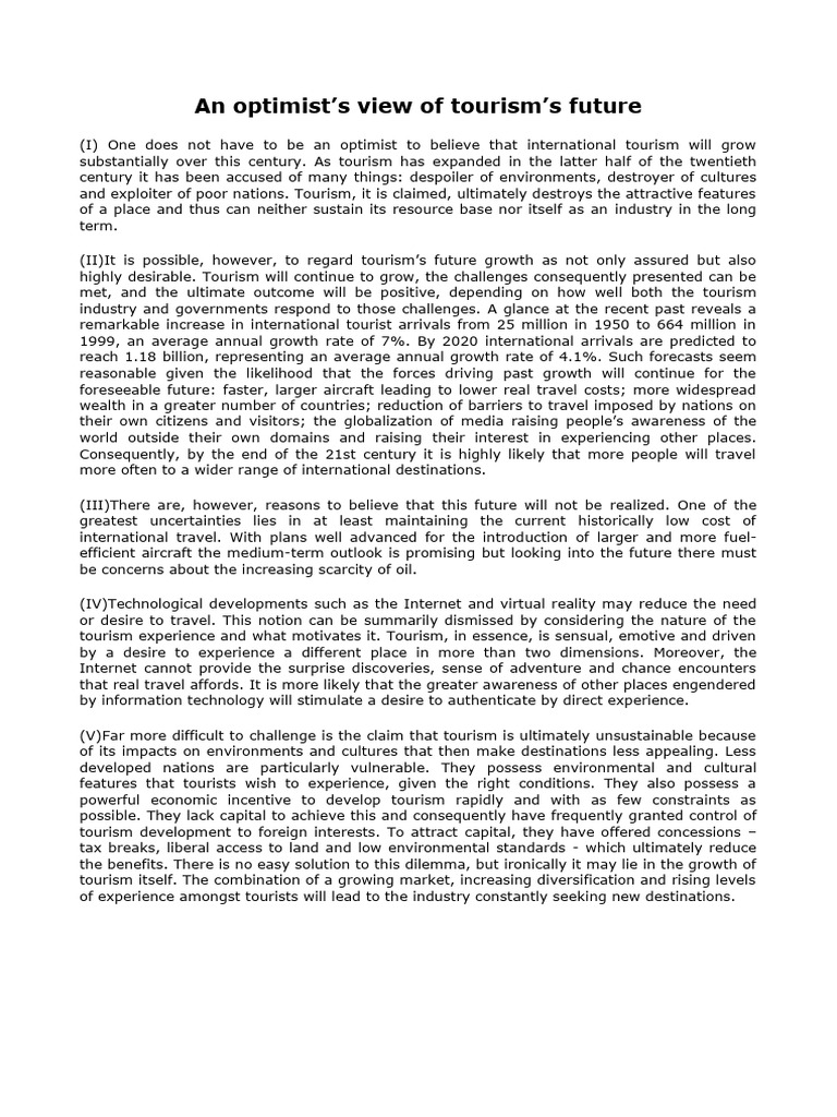 Reading Comprehension Worksheet January | PDF | Tourism | Economic Growth