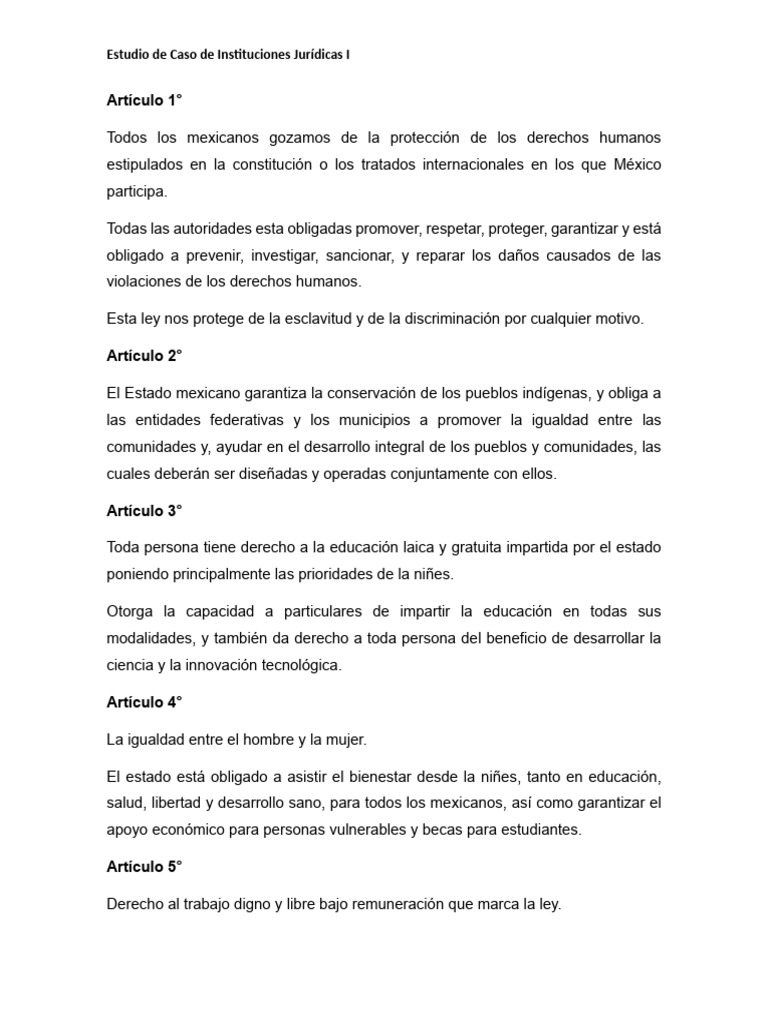Artículo 1° Al 20° | PDF | Debido al proceso | México