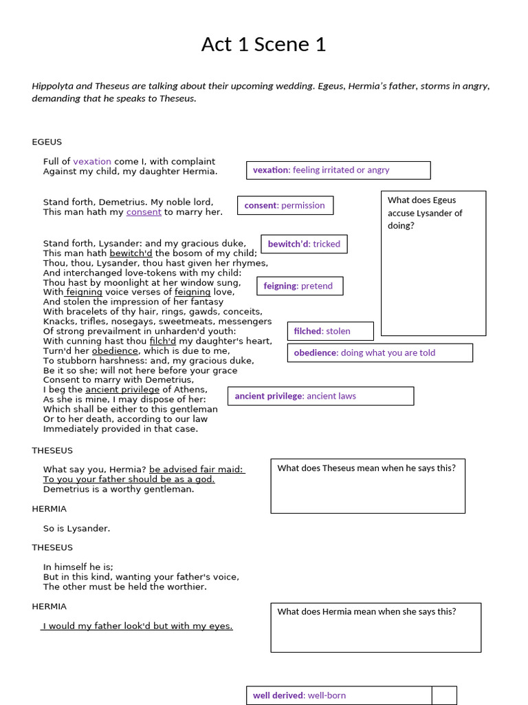 The-Opening-Of-The-Play (A Midsummer Night's Dream) | PDF | A Midsummer ...