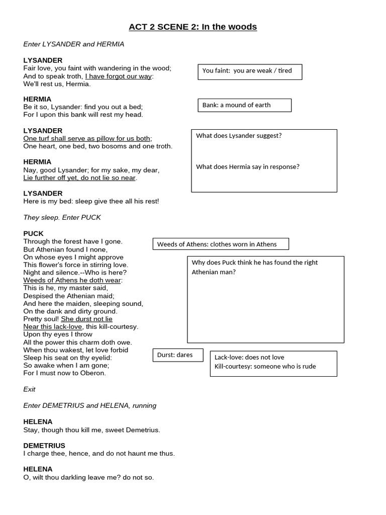 Act-2-Scene-2-SUP (A Midsummer Night's Dream) | PDF | A Midsummer Night ...