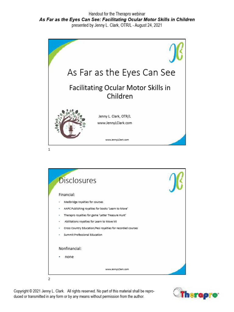 Powerpoint Ocular Motor Visionn As Far As The Eyes Can See | PDF ...