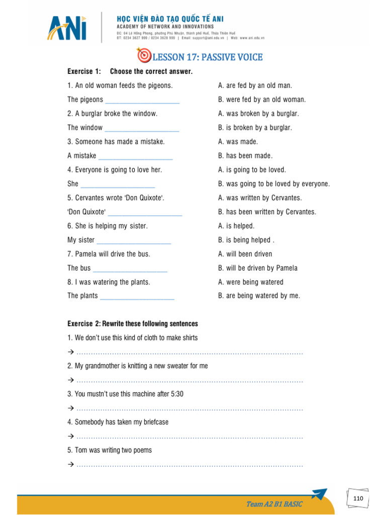 Passive-Voice Ex1 | PDF