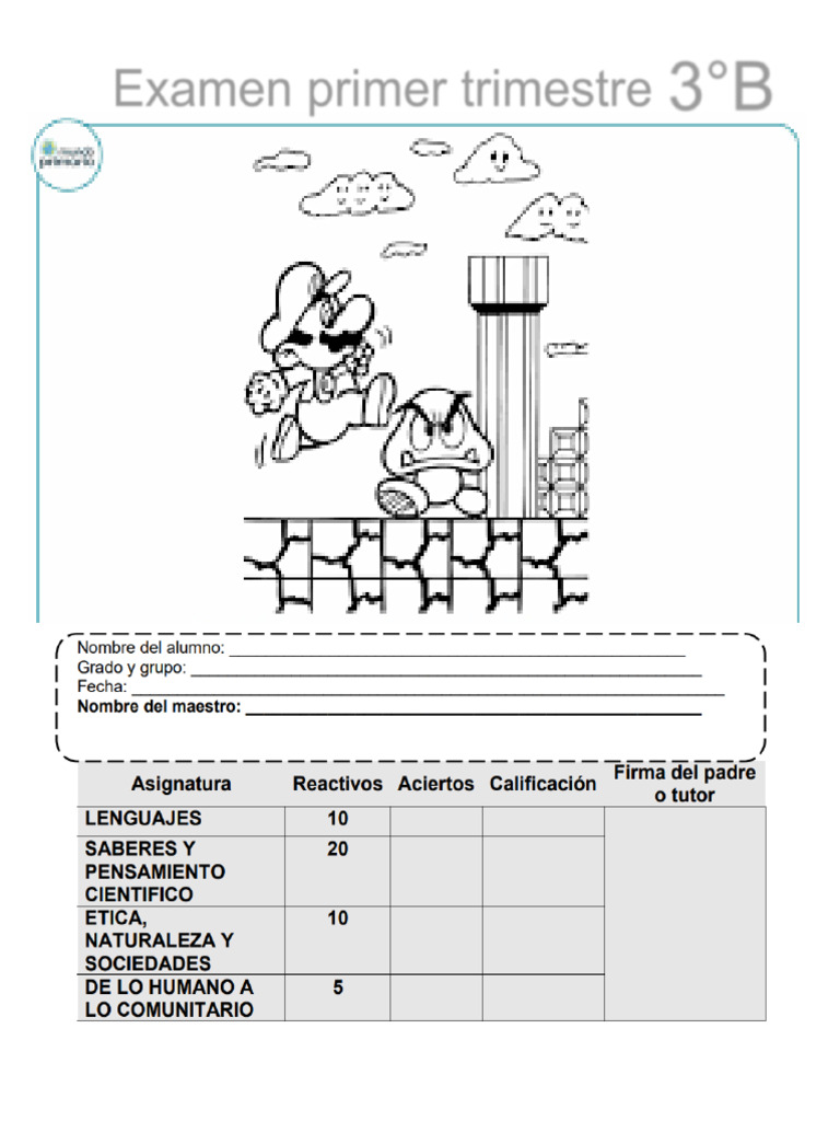 Examen 3a Primer Trimestre 2024-2025 3B | PDF | Artes del Lenguaje y ...