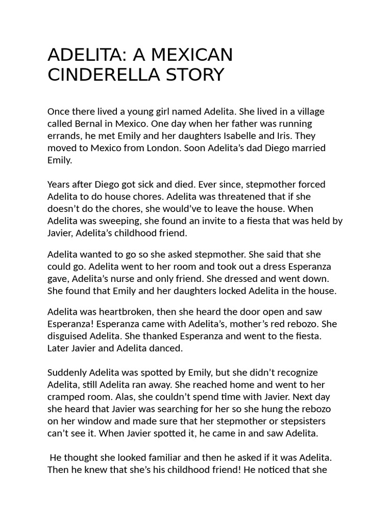 Javier Finds Adelita: A Cinderella Tale | PDF | Art | Poetry