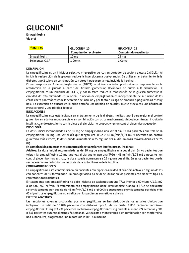 GLUCONIL | PDF | Diabetes | Insulina