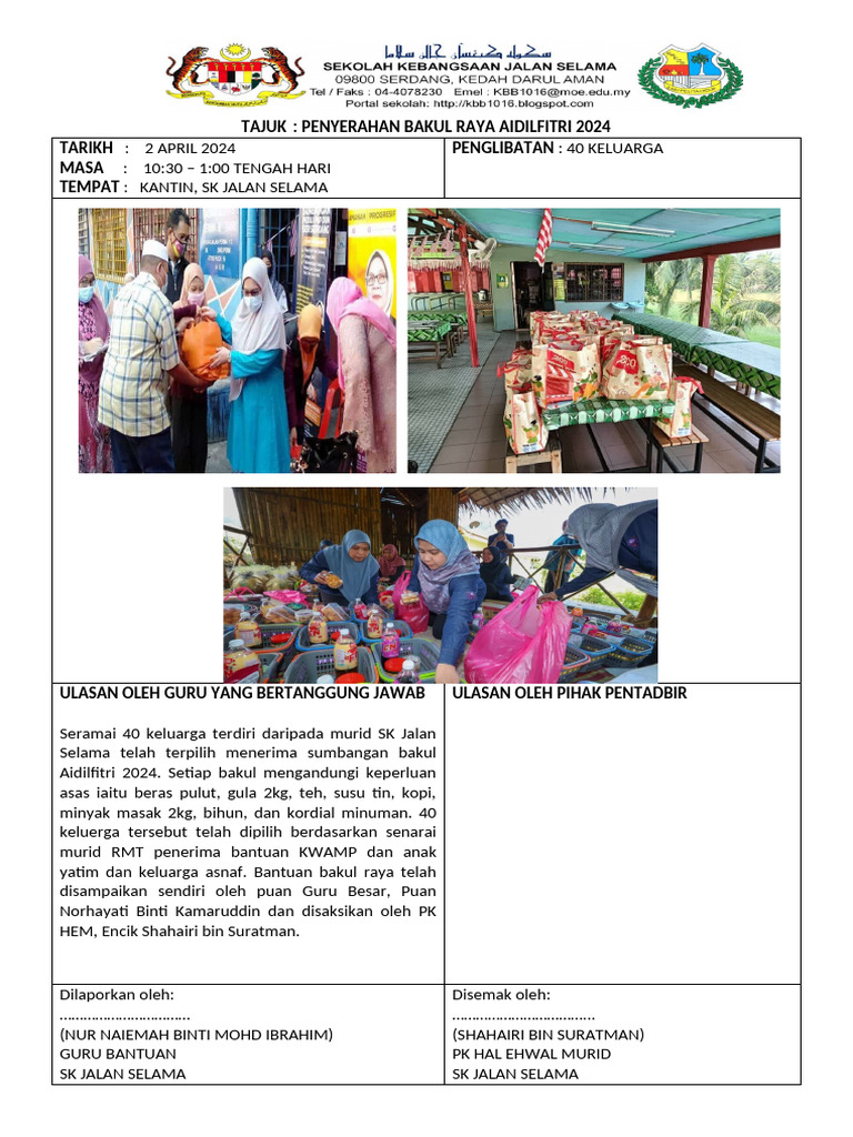 Opr Bakul Aidilfitri 2024 | PDF