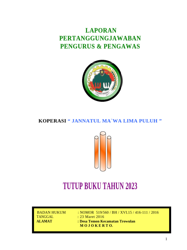 Contoh LPJ Pengurus | PDF | Bisnis | Hukum