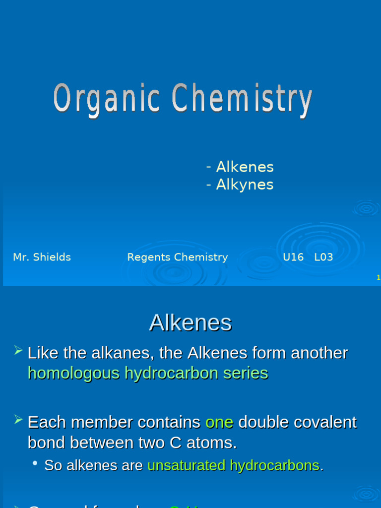 Unit 16 LP03PS - Alkenes and Alkynes | PDF | Alkene | Alkane