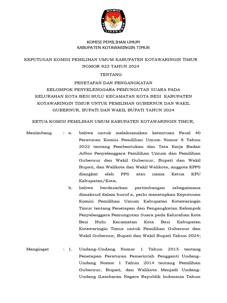 3 SK Pengangkatan KPPS | PDF