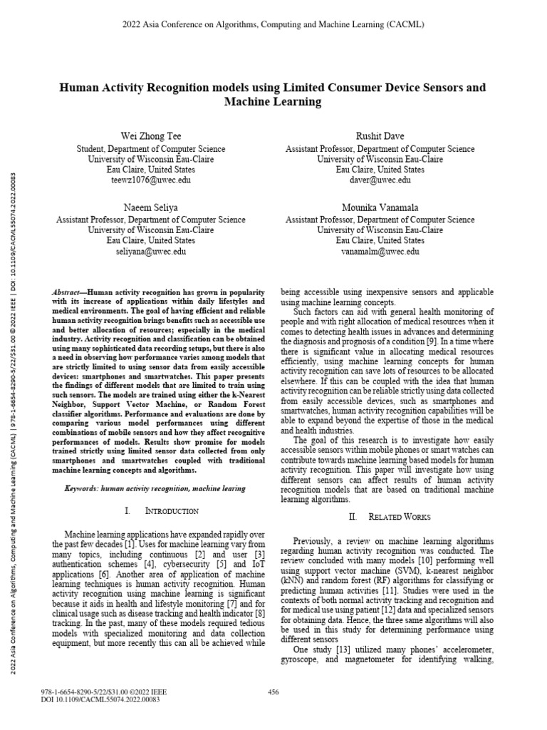 Human Activity Recognition With Mobile Sensors Pdf Machine Learning