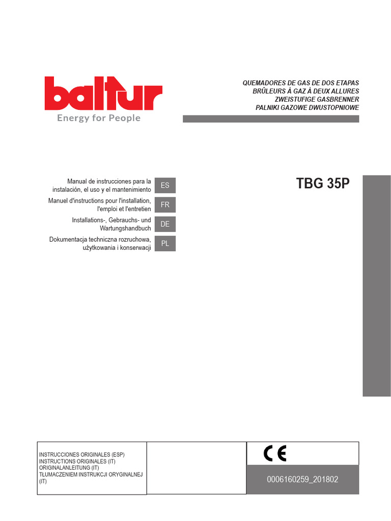 Baltur TBG-35P | PDF | Ingenieria Eléctrica | Cableado eléctrico