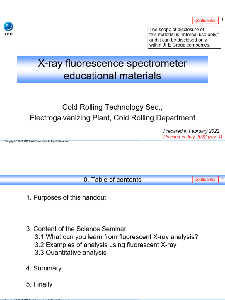 X-Ray Fluorescence Spectrometer Educational Materials | PDF | Wavelength | X Ray