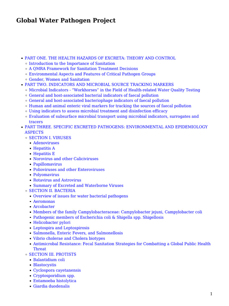 Global Water Pathogen Project | PDF | Reclaimed Water | Sanitation