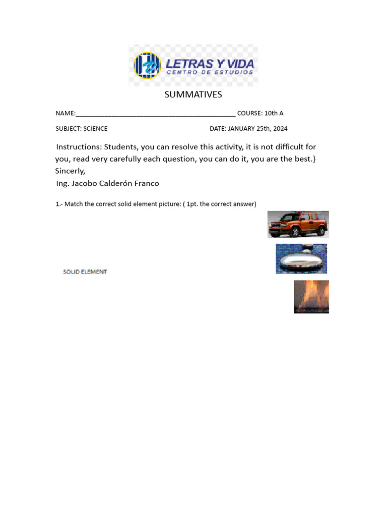 SCIENCE 10TH 2024 Summative | PDF | Teaching Methods & Materials | Art