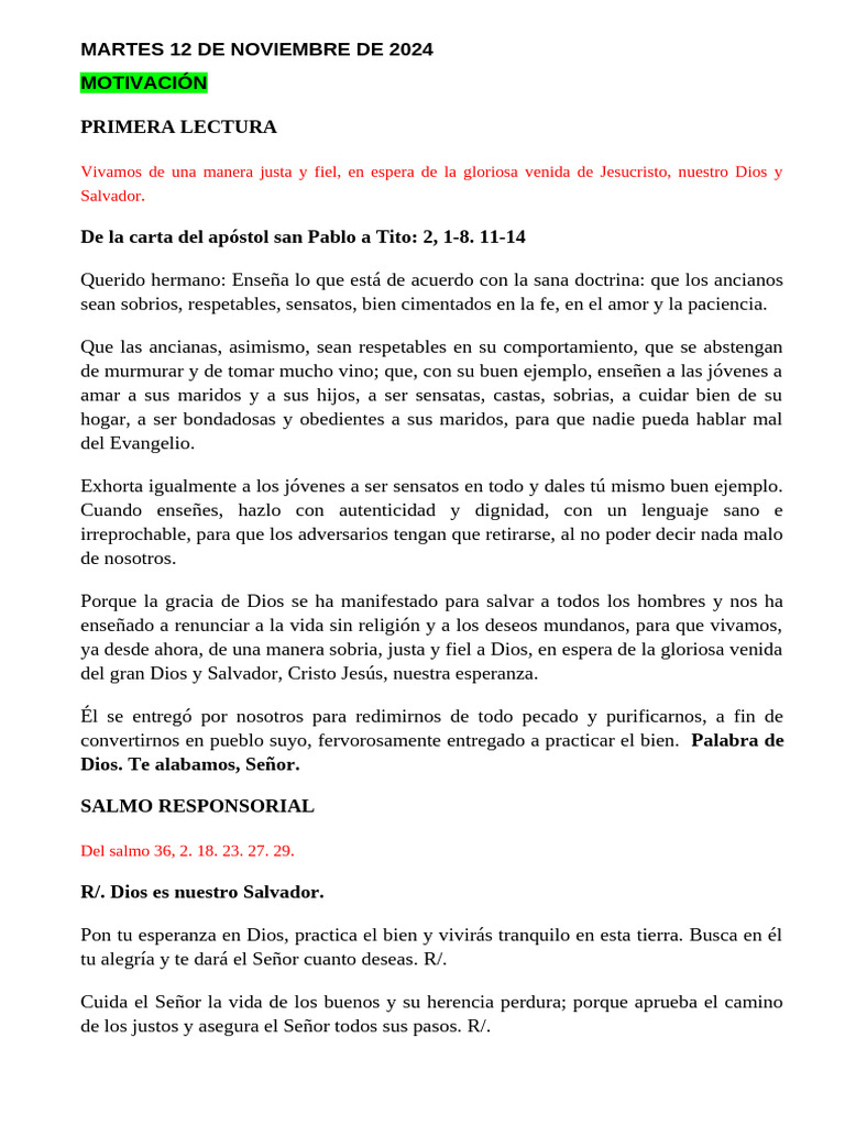 Lecturas de La Semana | PDF | Cristo (título) | Jesús