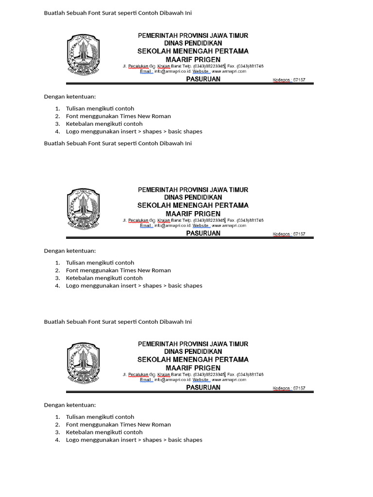 Buatlah Sebuah Font Surat Seperti Contoh Dibawah Ini | PDF