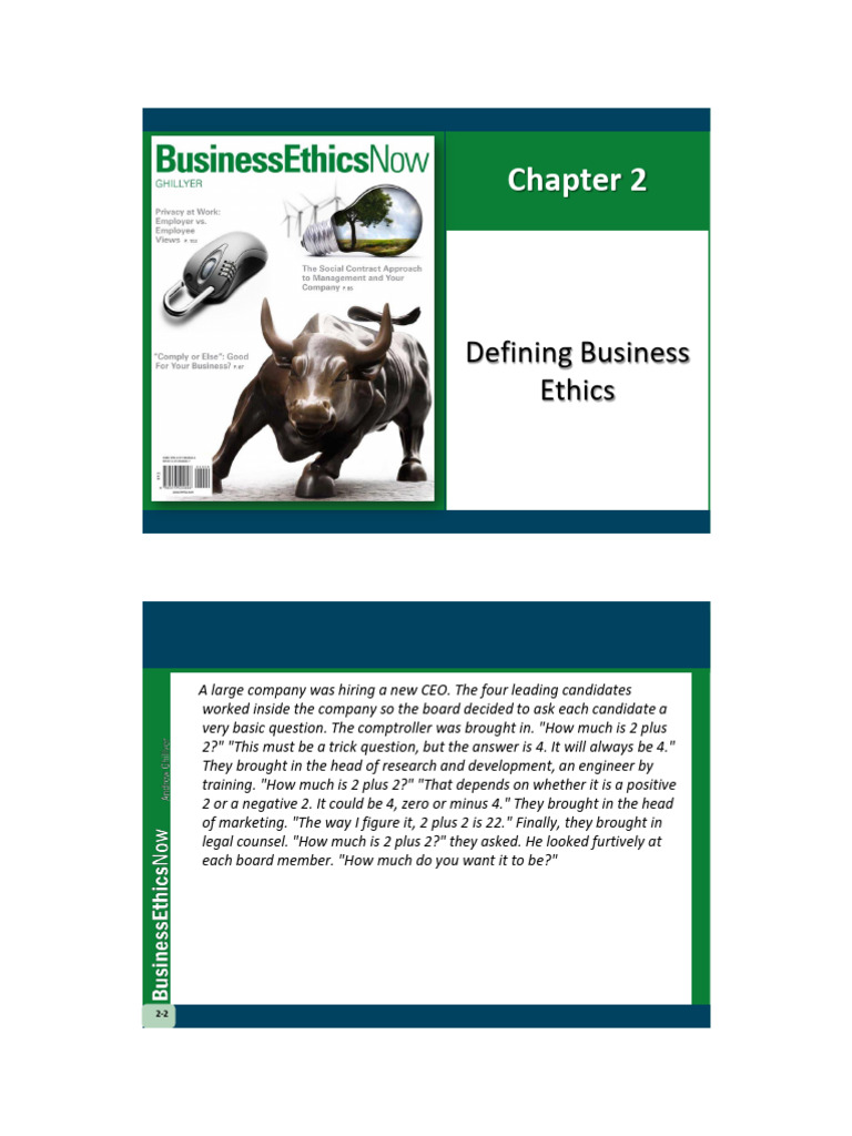 Chapter02 - Defining Business Ethics | PDF | Business Ethics | Corporate Governance