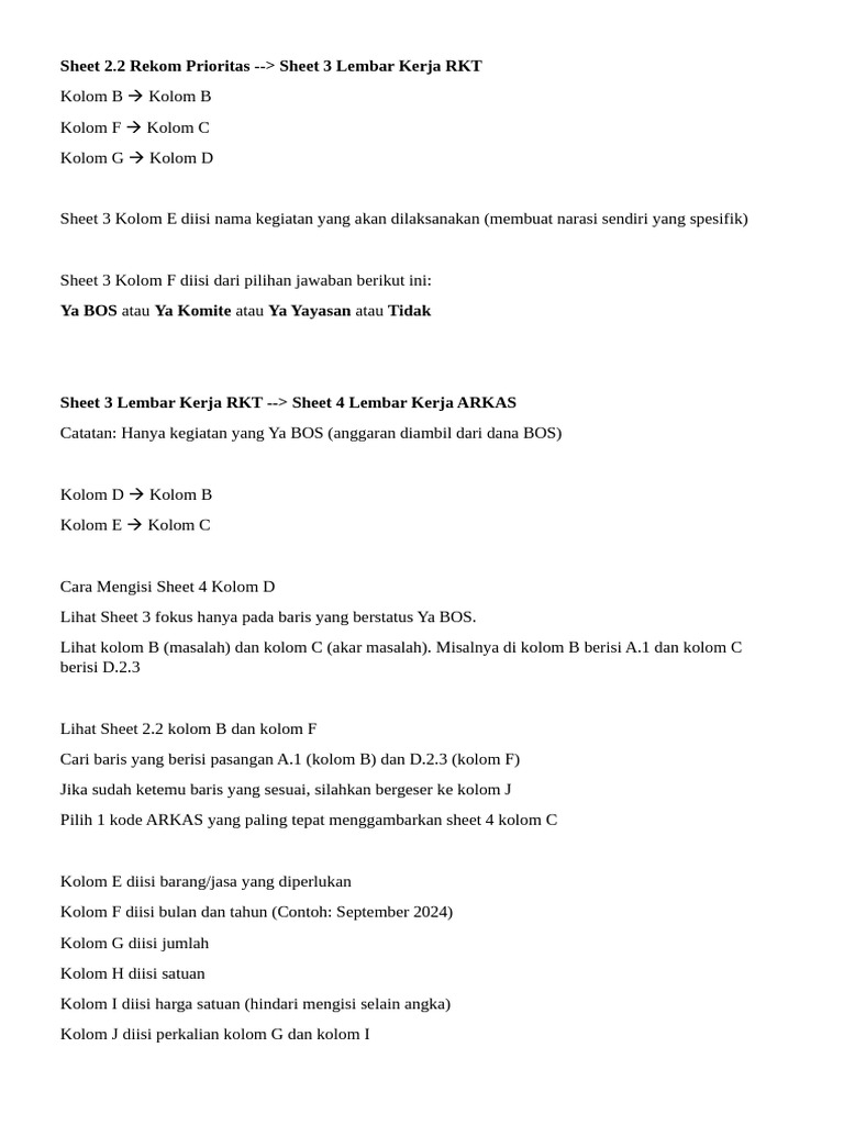 Cara Mengisi RKT Dan RKAS | PDF