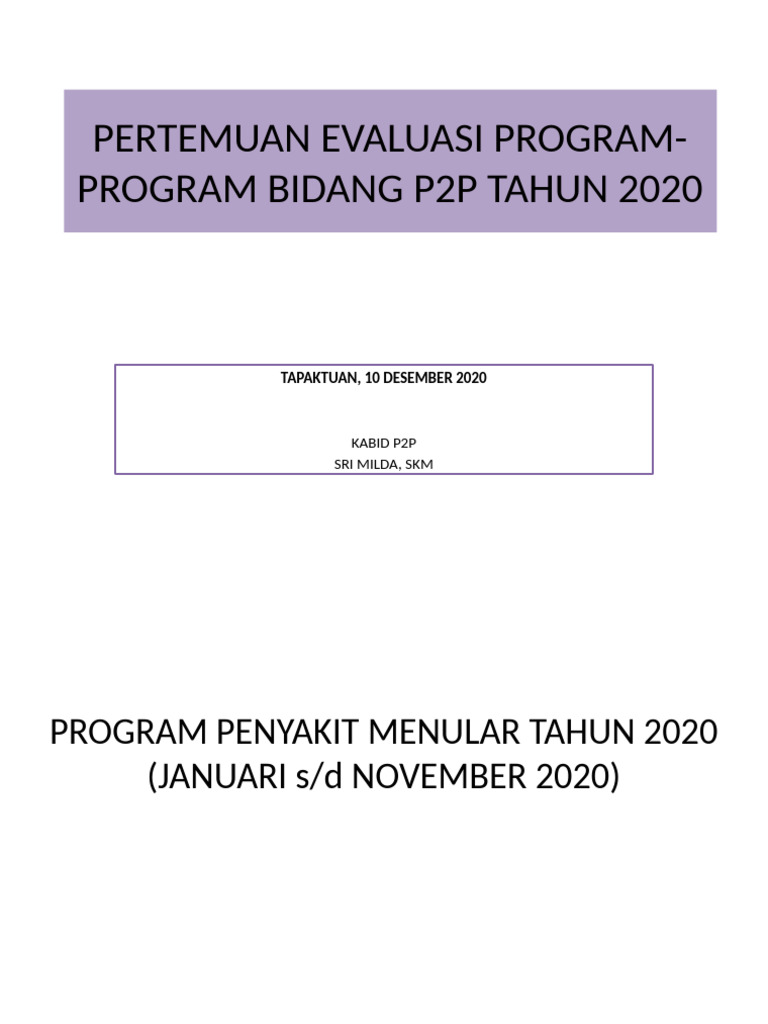 Materi Monev P2P November 2020 | PDF