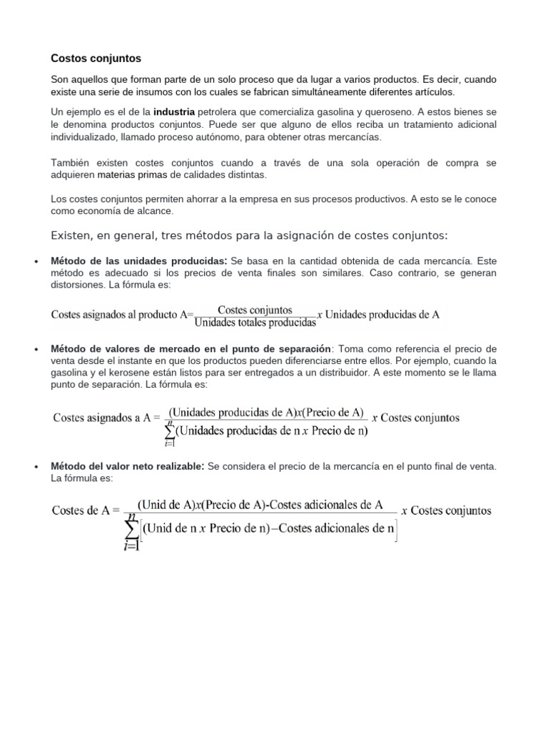 Costos Conjuntos y Subconjuntos | PDF | Residuos | Business