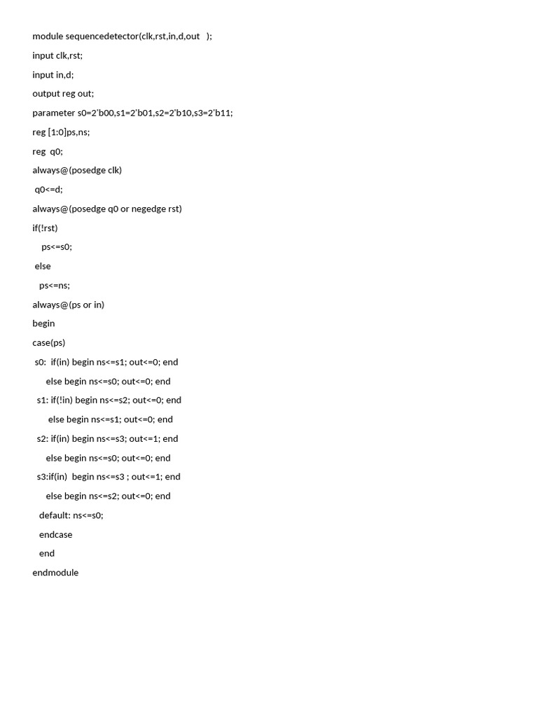 Sequence Detector | PDF