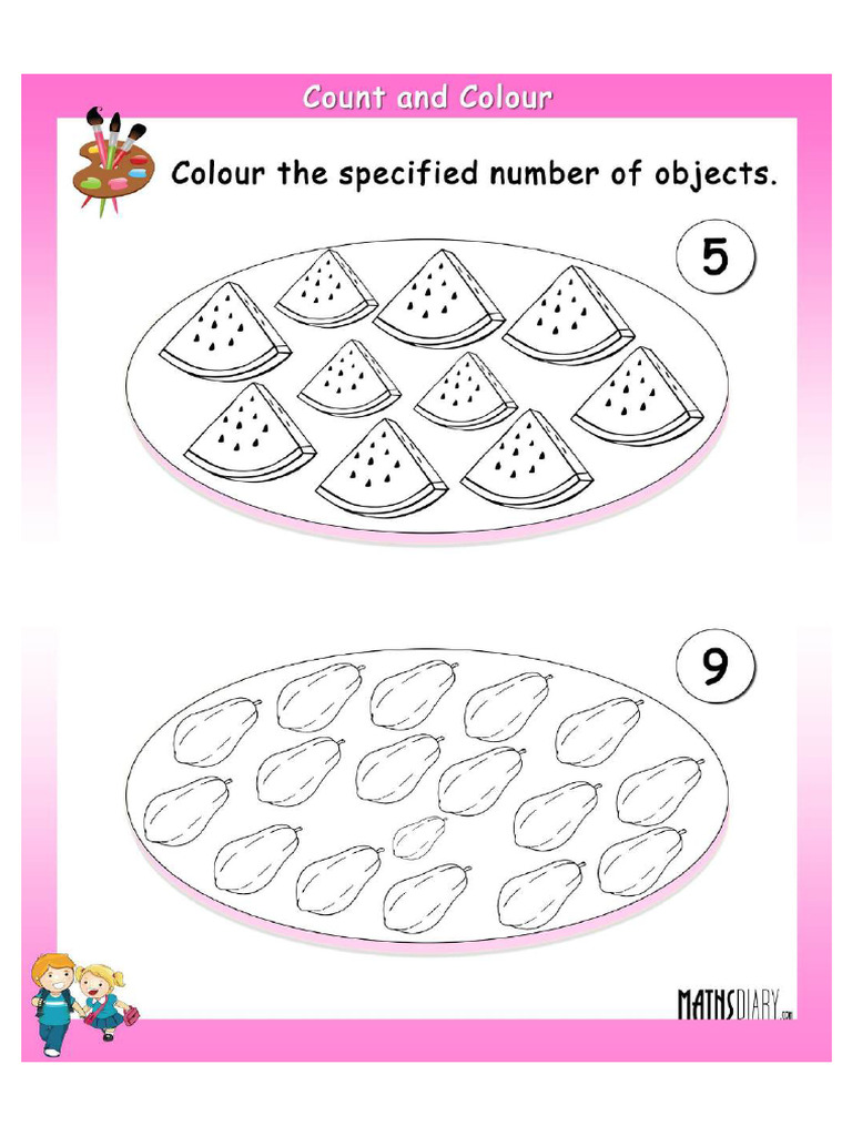 Count and Color Worksheet 51 Compressed | PDF