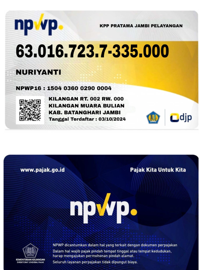 NPWP Nuriyanti | PDF