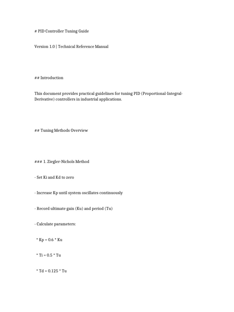 Pid Tuning Guide | PDF | Teaching Methods & Materials | Technology & Engineering
