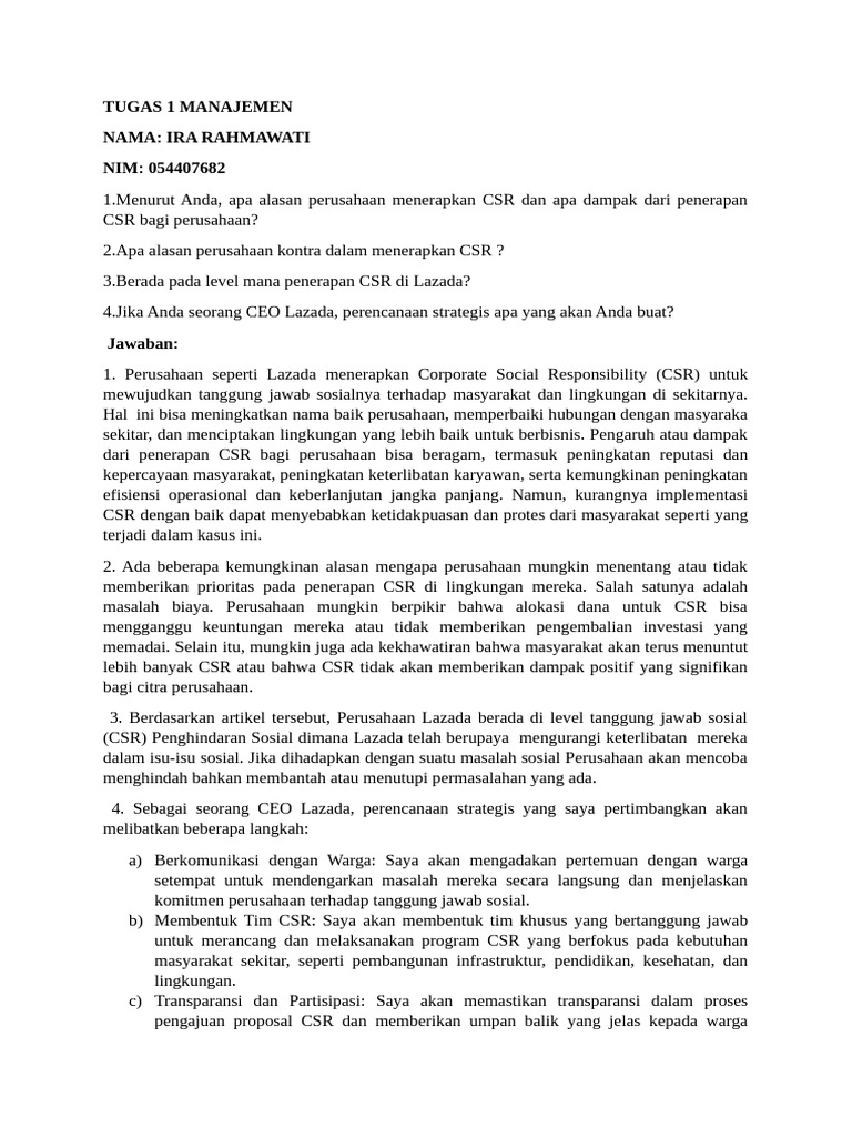 TUGAS 1 MANAJEMEN Sesi 3 | PDF