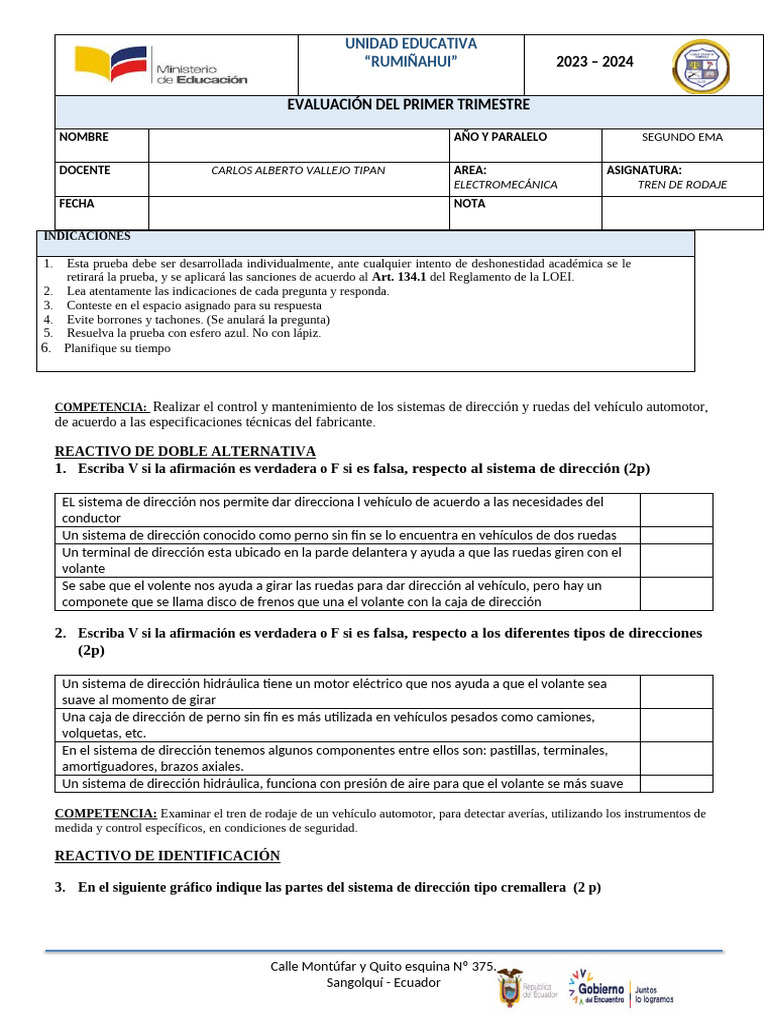 2 Tren Rodaje Eva CV | PDF | Tecnología de vehículos | Vehículo de motor