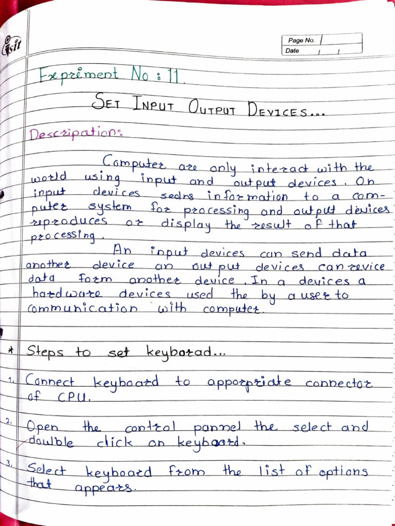 Input and Output Device Setup Guide | PDF | Input/Output | Components