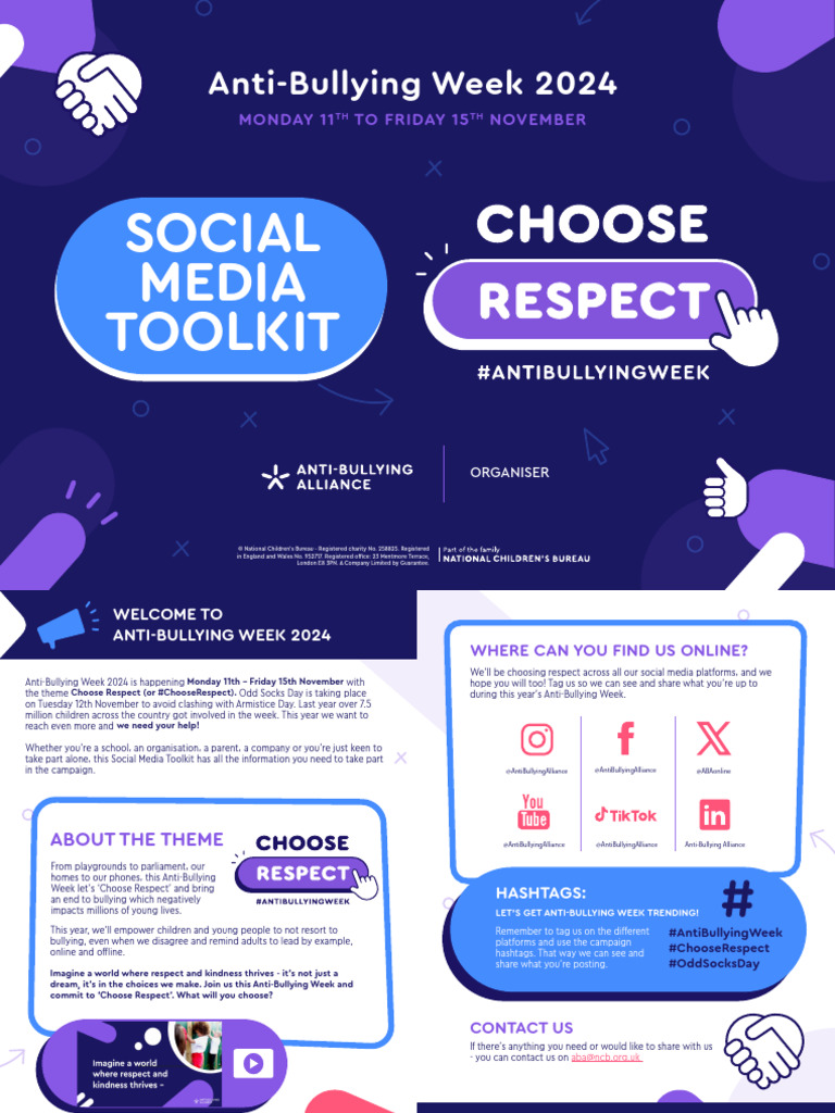 Anti-Bullying-Week Social Media Toolkit 2024 | PDF | Bullying | Hashtag