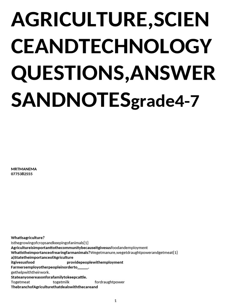Agri, Science and Tech Notes and Tests | PDF | Vitamin