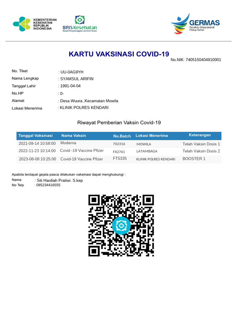 Riwayat Vaksin - Nirsa | PDF