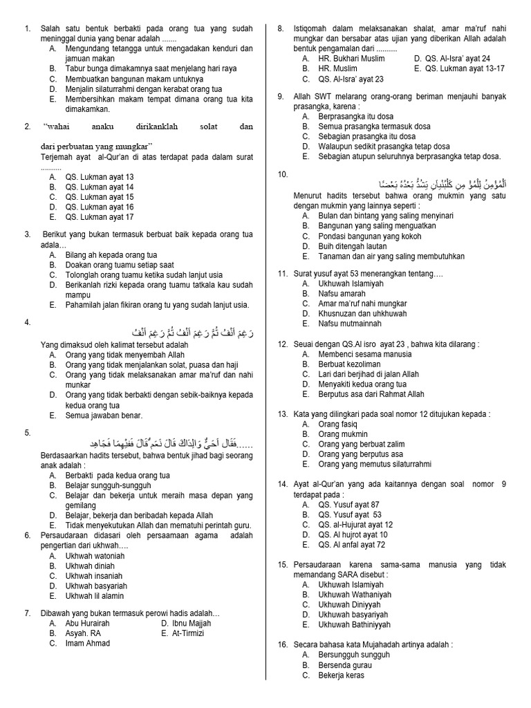 Asas Qurdis Kelas Xi | PDF