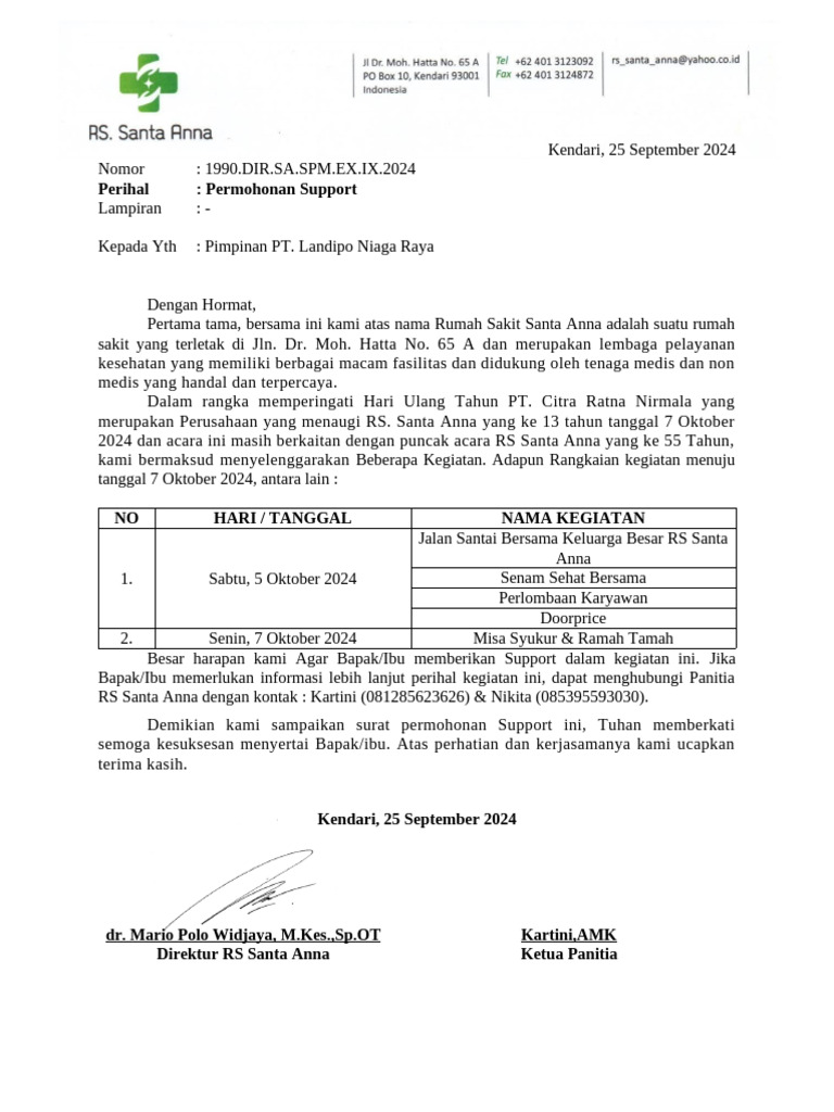 Surat Permintaan Support | PDF | Kesehatan Holistik | Gaya Hidup