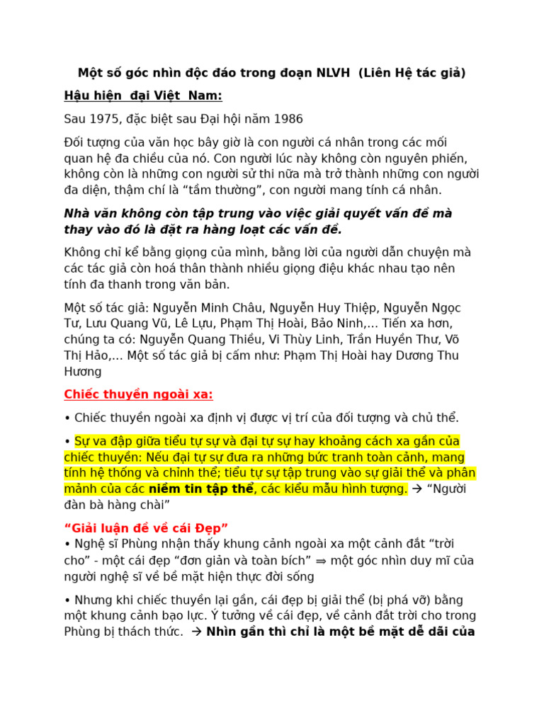 Một số góc nhìn độc đáo trong đoạn NLVH | PDF