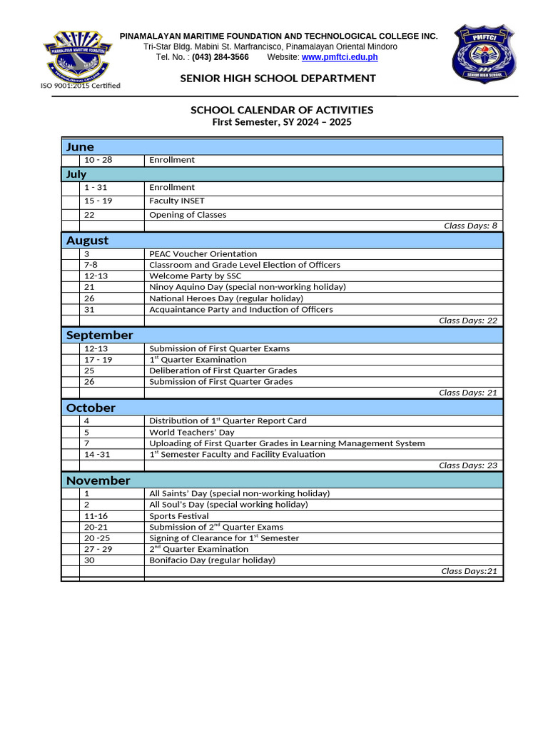 school-calendar-2024-2025 | PDF | Academic Term | Educational Institutions